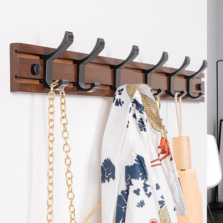 Annada Solid Wood 6 - Hook Wall Mounted Coat Rack